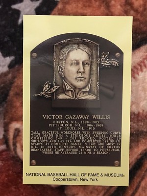 Vic Willis Postcard- Baseball Hall of Fame Induction Plaque ...