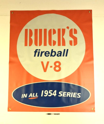 Buick Fireball V8 '54 Vintage-Style Store Shop Dealer Banner Sign ...