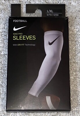 NIKE Pro Dri Fit WHITE Football Arm Sleeves Mens Size L/XL | eBay