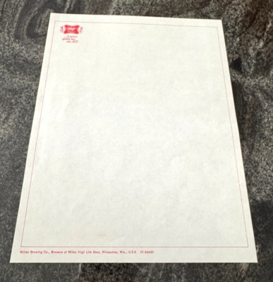 M) VINTAGE MILLER BEER PAPER MENU INSERT SHEET MILLER BREWING CO ...