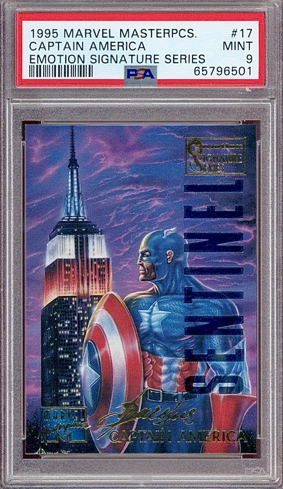 1995 Marvel Masterpieces Emotion Signature Series #17 Captain America ...