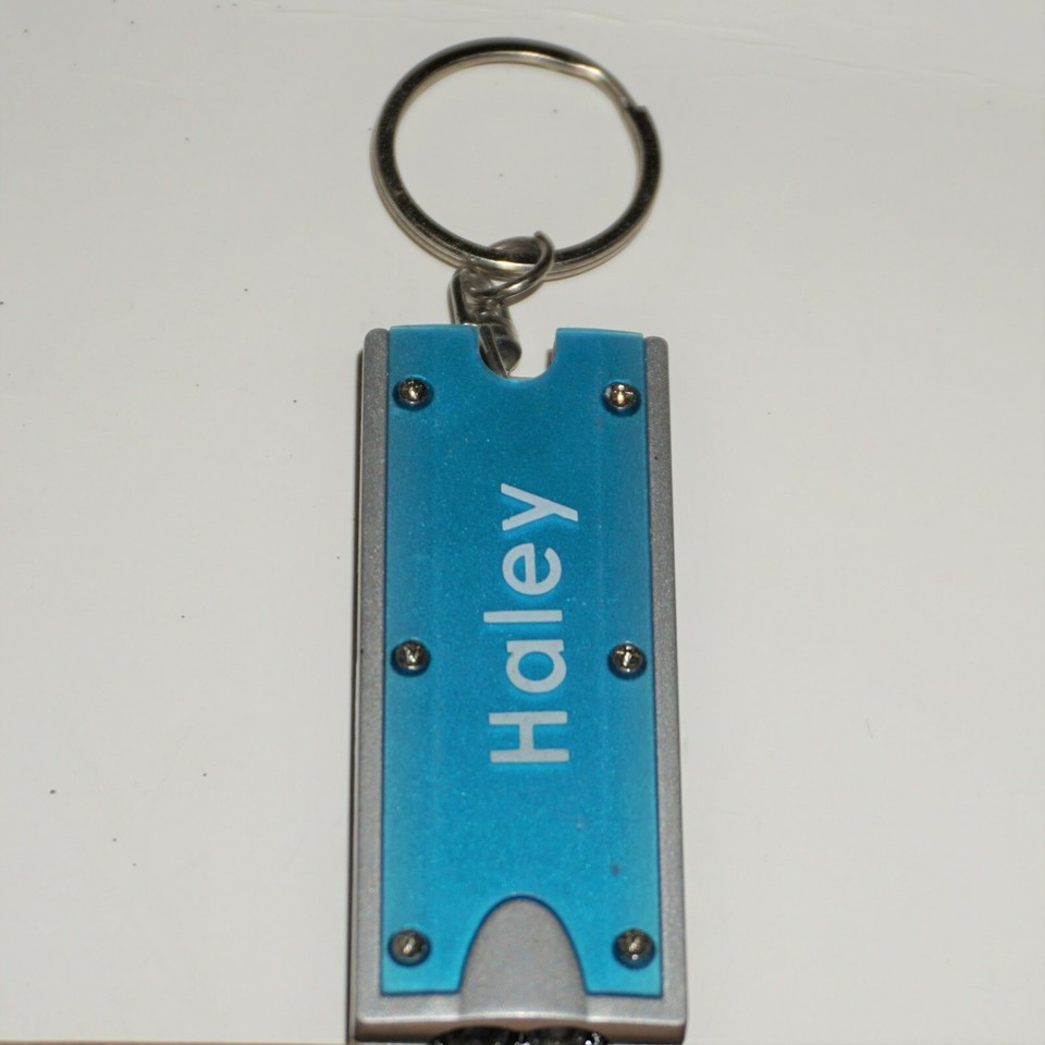 Personalized Keychain Light Up Key Ring Choose Name Colorful Mini Flash ...