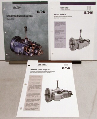 1997 Eaton Fuller Truck Transmission Specifications Booklet W/2 Data ...