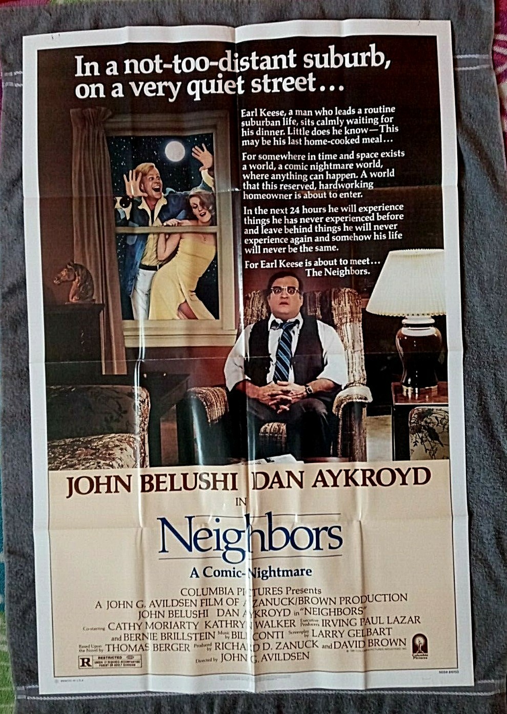 Neighbors Movie Poster JOHN BELUSHI Dan Aykroyd CATHY MORIARTY Kathryn ...