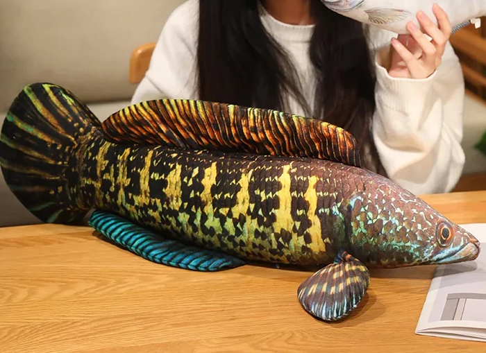 Snakehead Fish Print Pillow Plush Toy 30" Stuffed Animal Toddler Kids Doll | eBay