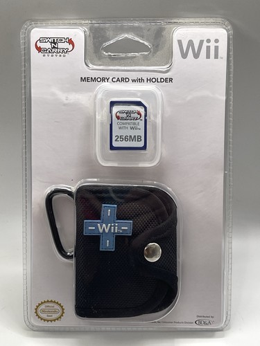 NINTENDO Wii NEW Official OEM 2006 256 MB Memory card Black Wallet W ...