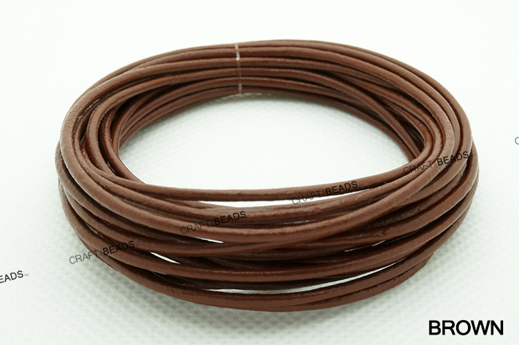 1mm 1.5mm 2mm Genuine Round Cowhide Leather Cord Bracelet String ...