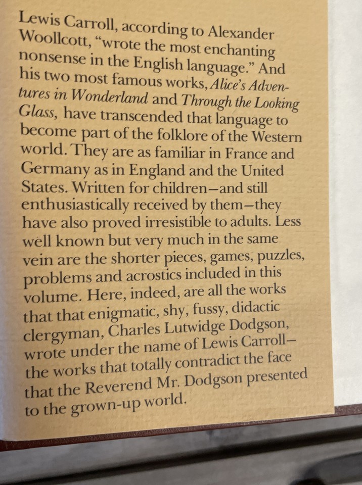 Lewis Carroll THE COMPLETE WORKS OF LEWIS CARROLL Modern Library 1st ...