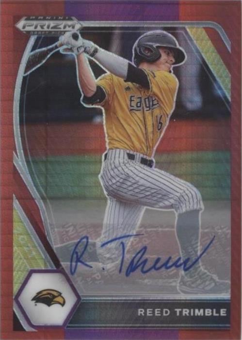 2021 Panini Prizm Draft Picks - Reed Trimble #PDP65 Red & Purple Hyper Prizm Autographs (AU, RC ...