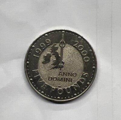 UK ROYAL MINT 1999-2000 £5 FIVE POUND COIN MILLENNIUM ANNO DOMINI ...
