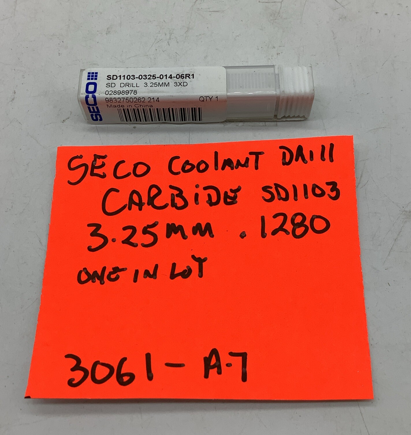 SECO, 3.25mm,Carbide Coolant Drill,SD1103,(1 Pc In Lot)3061-A-7 | eBay