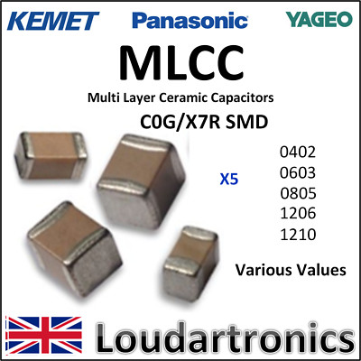 Ceramic MLCC Capacitor 0402 0603 0805 1206 1210 SMD Vishay Multi Qty ...