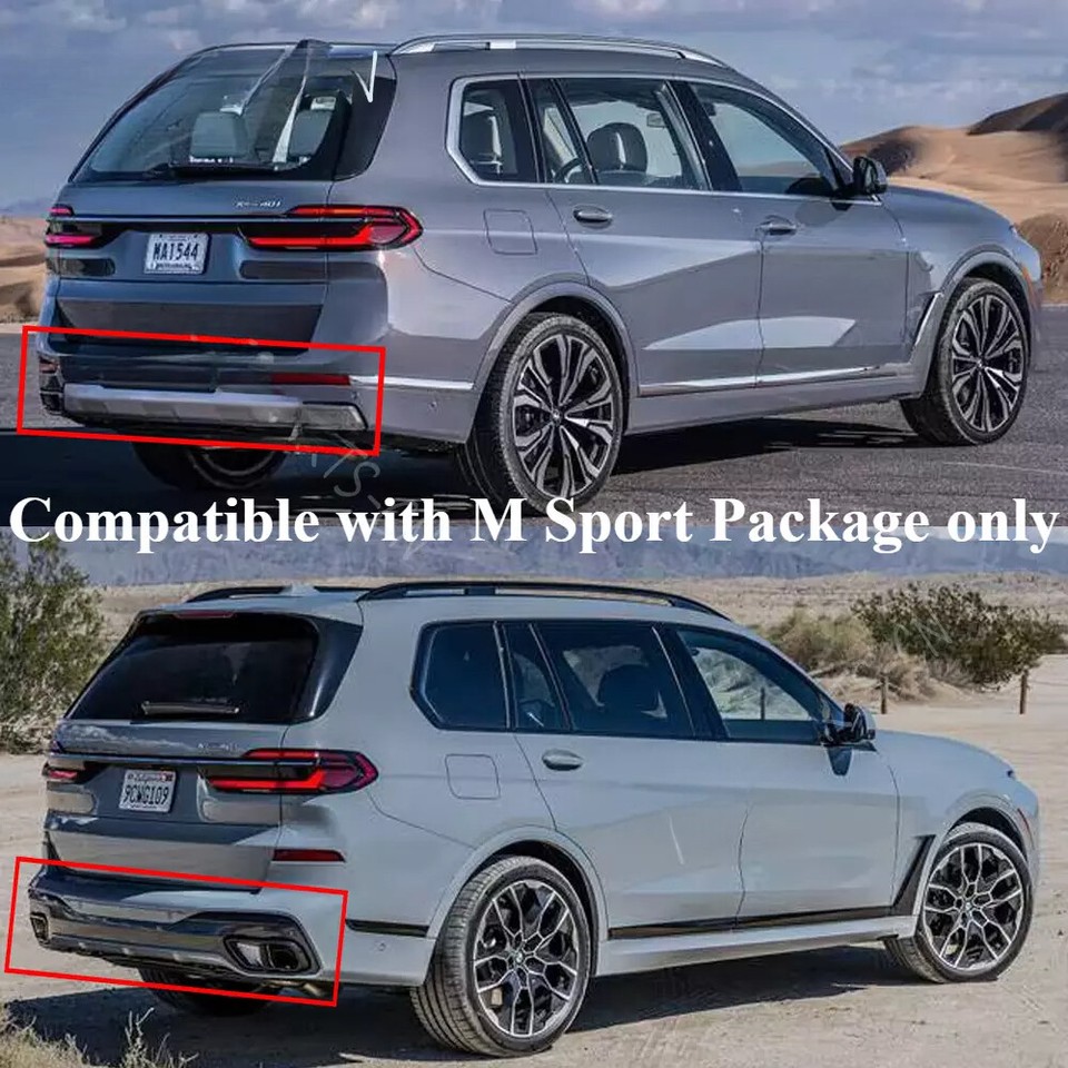 Gloss Black Steel Side Body Rear Bumper Molding Strip Trim For BMW X7 ...