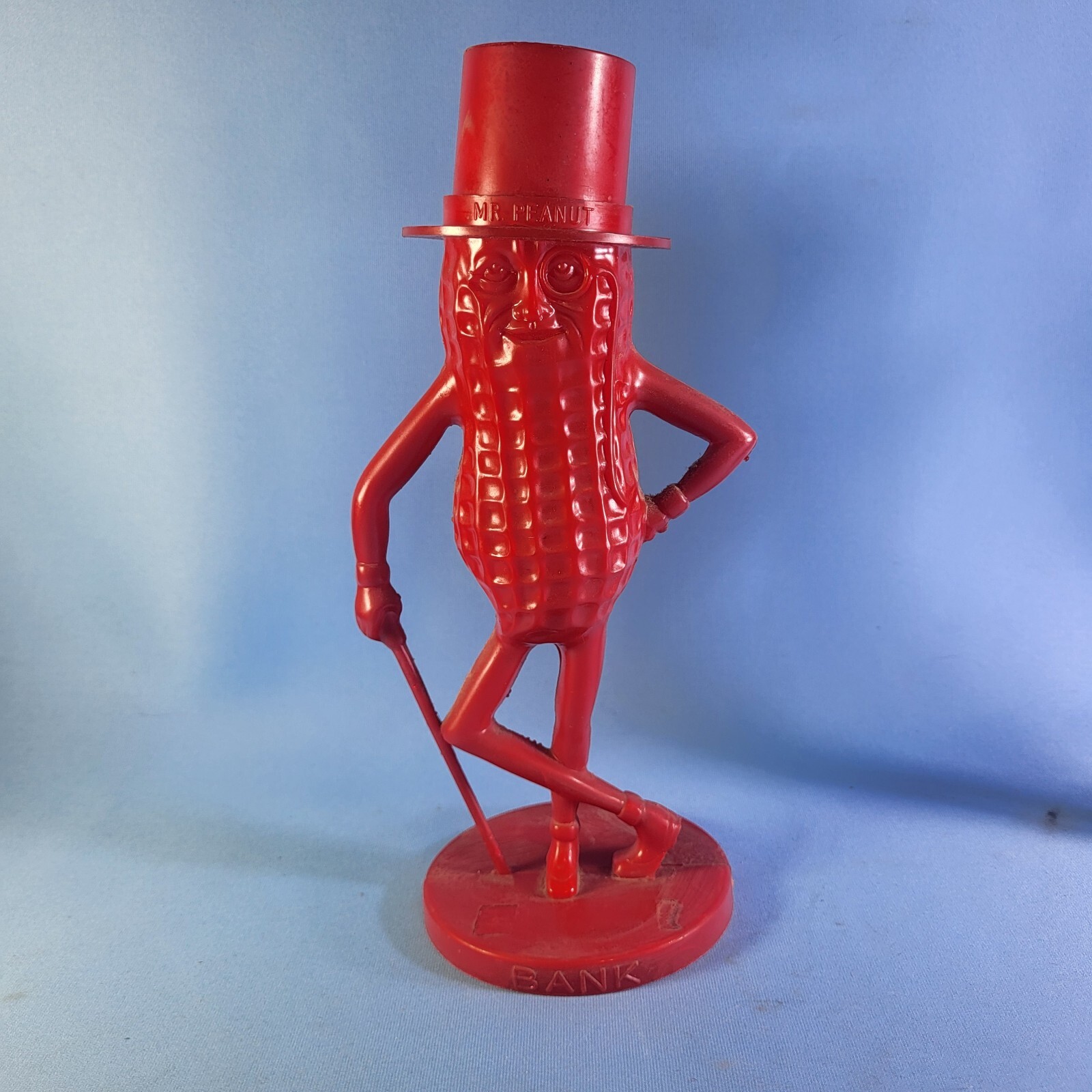 Fun! Vintage 1950s Mr. Peanut Planters Mascot Red Plastic 8.5" Coin ...