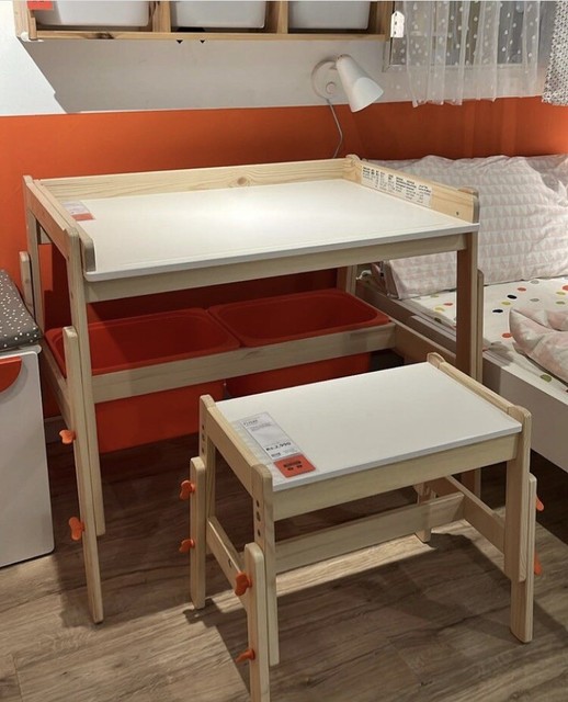 IKEA Flisat Child Bench Adjustable Light Wood Pine Assembly Required ...