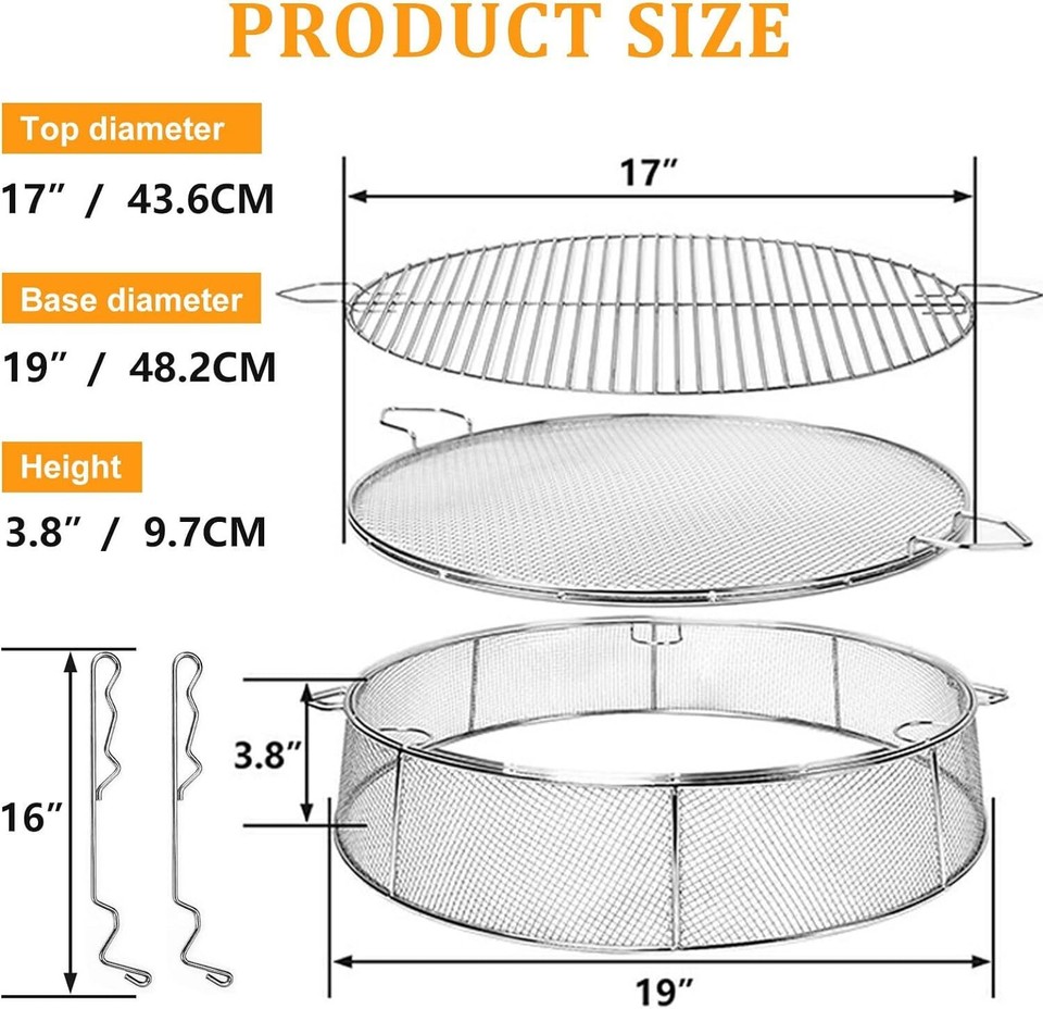 Fire Pit Shield Cooking Grate for Solo Stove Bonfire 19.5",Fire Pit ...