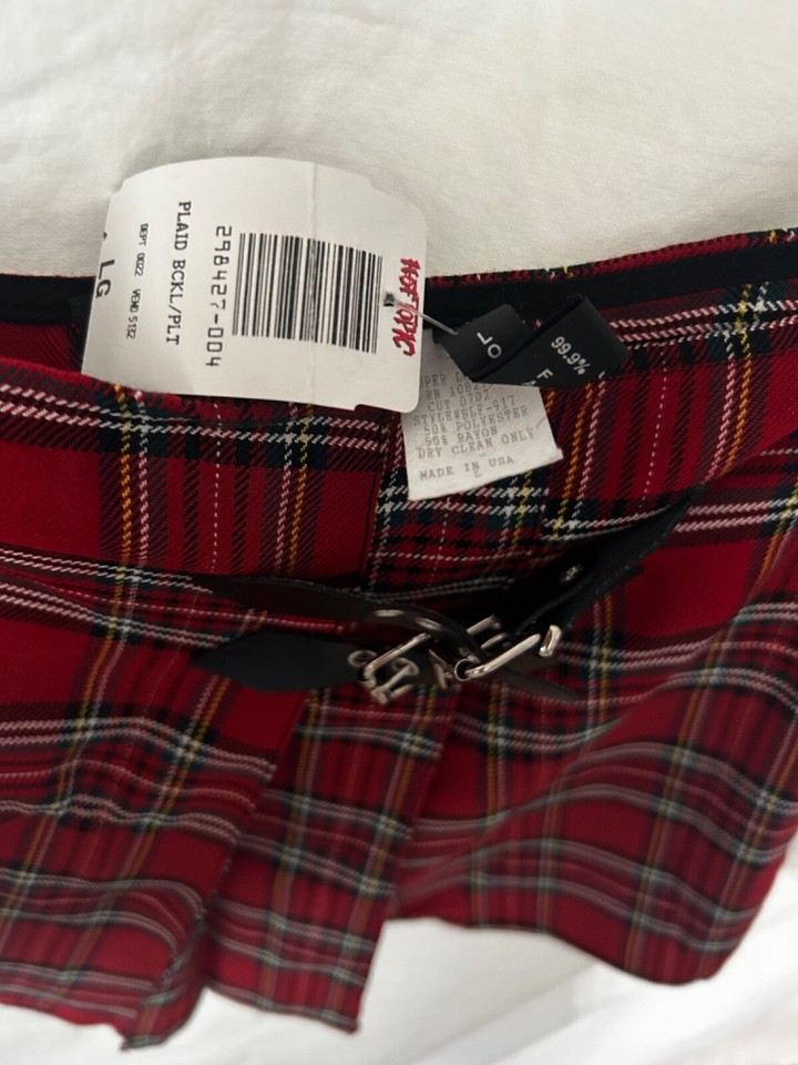 Vintage Hot Topic NWT PLAID Zippers Skirt Y2K 90s Punk Goth Super Low ...