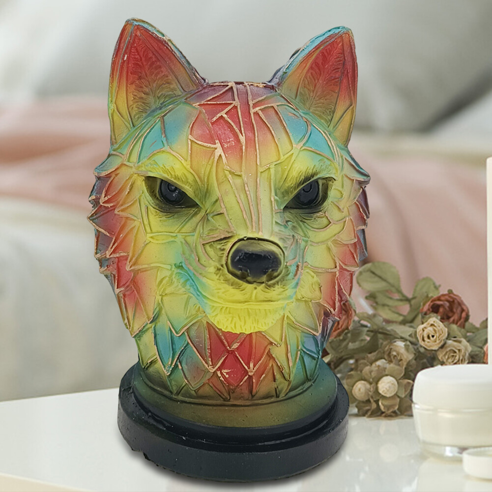 Retro Animal Table Light Resin Stained Glass Bedside Light Home ...