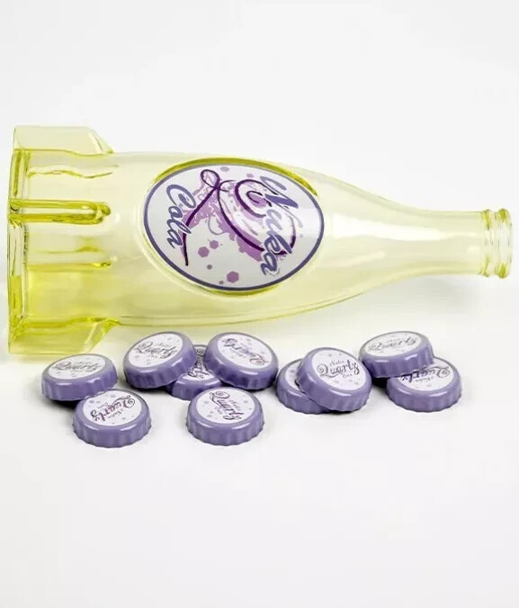 Fallout Nuka Cola Quartz Glass Rocket Bottle & 10 Caps Replica Official ...