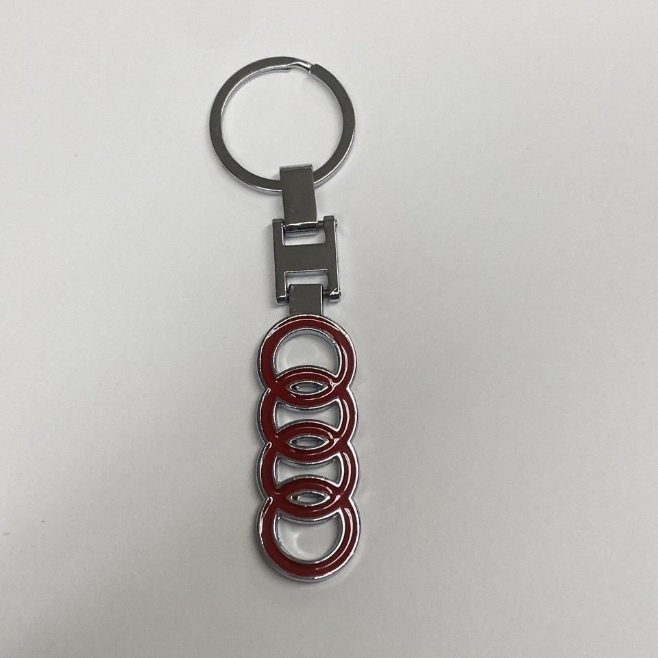 Audi Logo Emblem 3D Logo Metal Key Chain Keyring Red Chrome | eBay