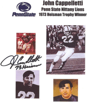 JOHN CAPPELLETTI PENN STATE HEISMAN TROPHY AUTOGRAPHED SIGNED 8.5X11 ...