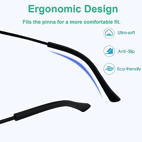 Eyeglass Temple End Tips Soft Silicone Anti Slip Eyeglass Replacement ...
