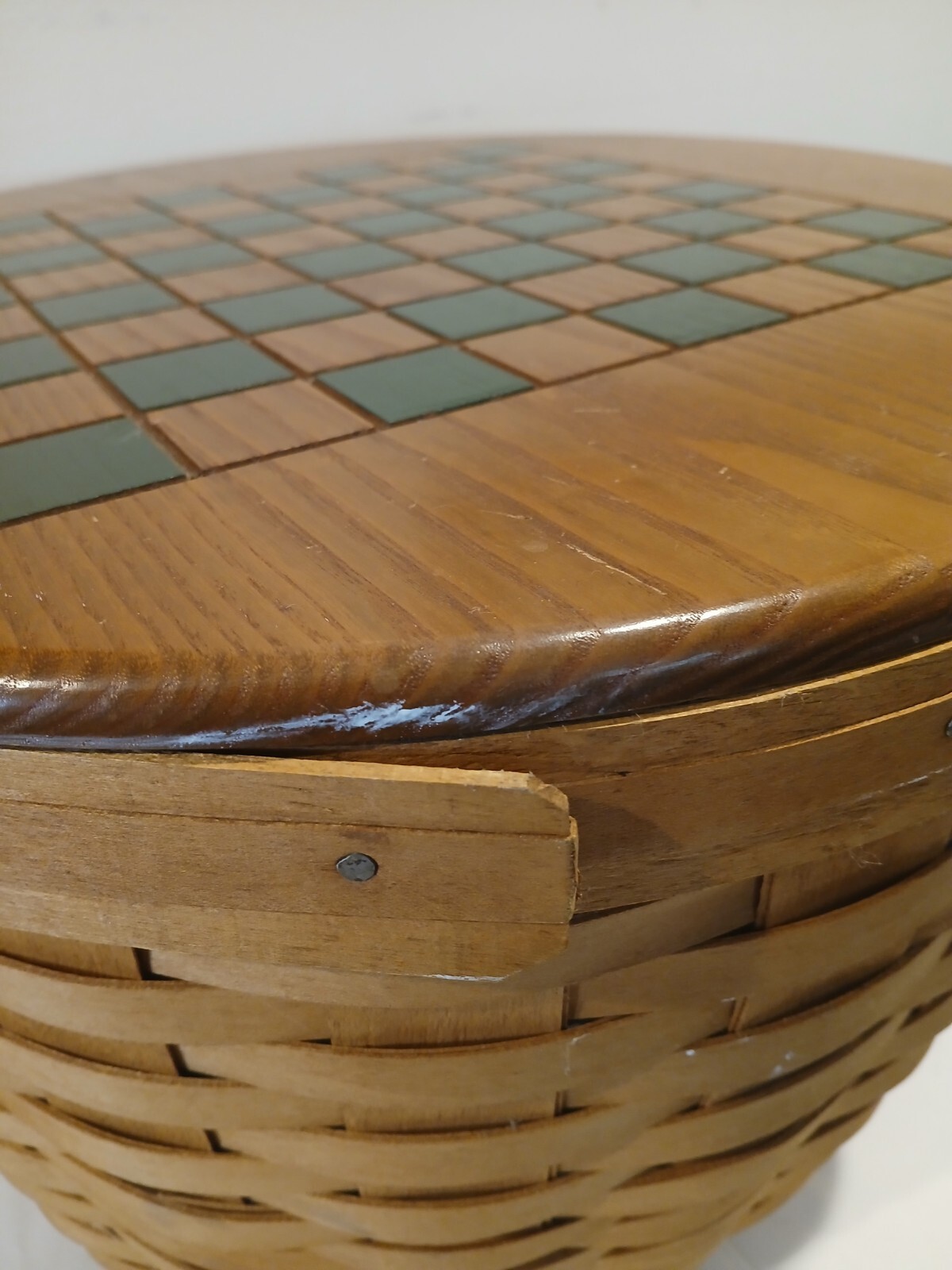 Longaberger Large Basket With Checkers Game On Top | eBay