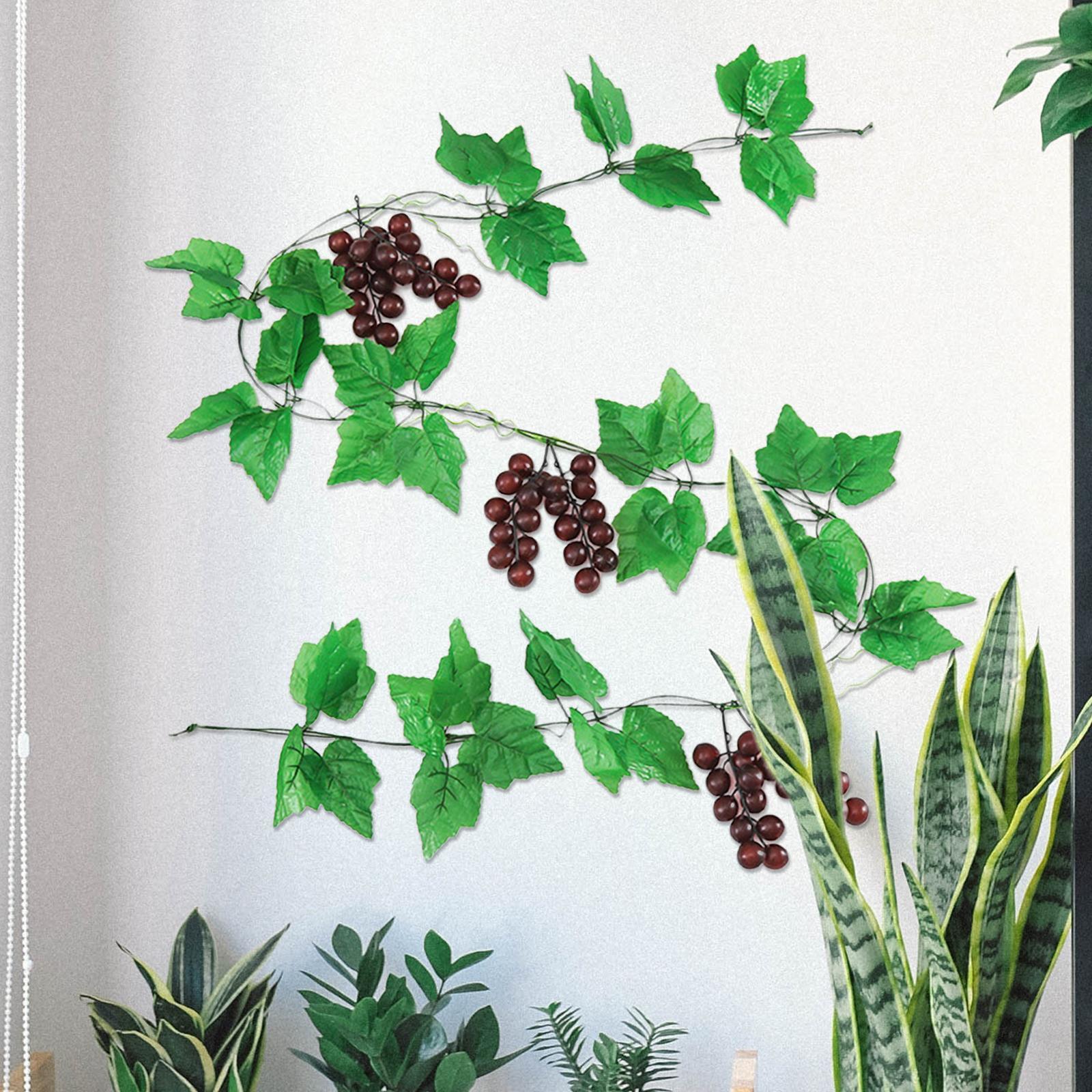 230cm Artificial Grape Vine Wall Rattan Kit DIY Garland for Room Decor ...