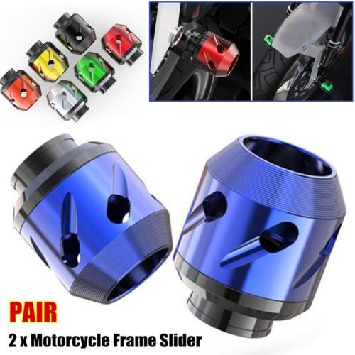 2×Protector Anti-falling Frame Slider Motorcycle CNC Front Rear Fork ...