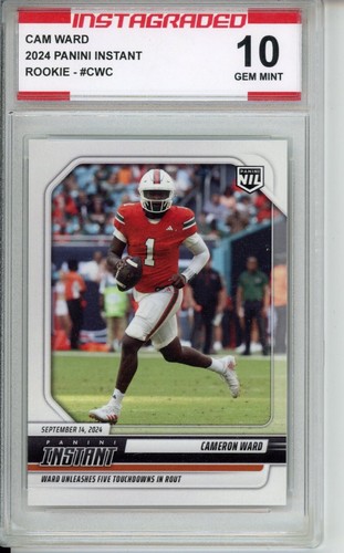 CAM WARD 2024 PANINI INSTANT MIAMI ROOKIE RC CARD #CWC INSTAGRADED 10 ...