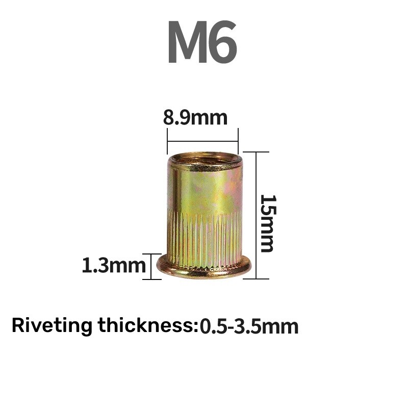 Metric Nutsert Knurled Rivet Nuts M3 M4 M5 M6 M8 M10 M12 Blind Rivnut ...
