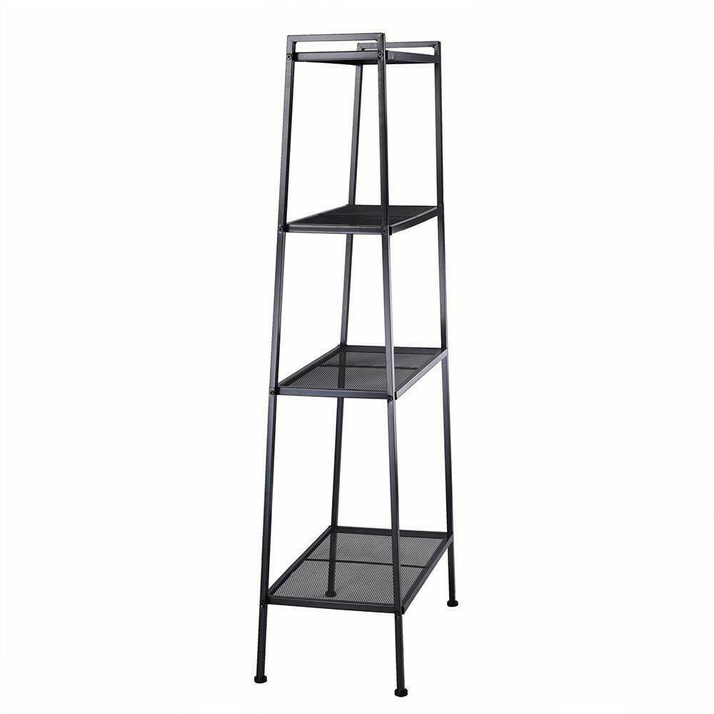 4 Tier Leaning Ladder Shelf Bookcase Bookshelf Storage Shelves Unit ...