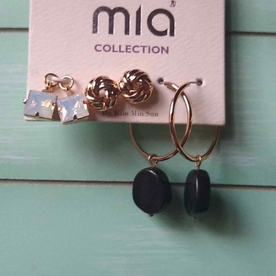 Mia Collection Gold Knot and Gold Interchangeable Hoops | eBay