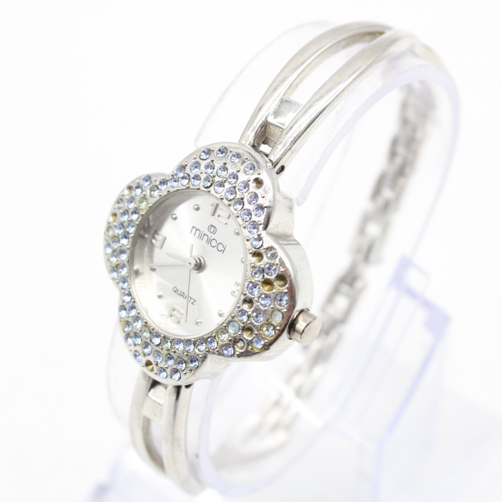 Vintage Minicci Watch Womens Silver Tone Steel Classic Floral ...