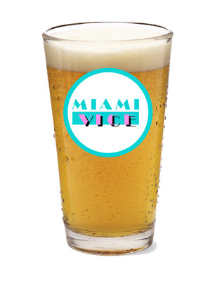 Miami Vice - 80's Icon TV - 16oz Pint Beer Glass Pub Barware Seltzer ...