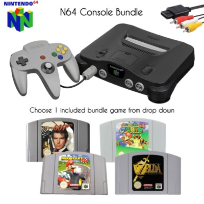 N64 Nintendo 64 Console + Game - Choose - Mario 64 / Mario Kart / Zelda ...