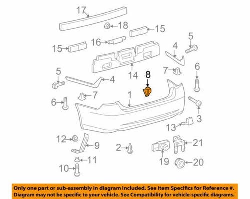 52562-33030 Toyota Retainer, rear bumper, upper rh 5256233030, New ...