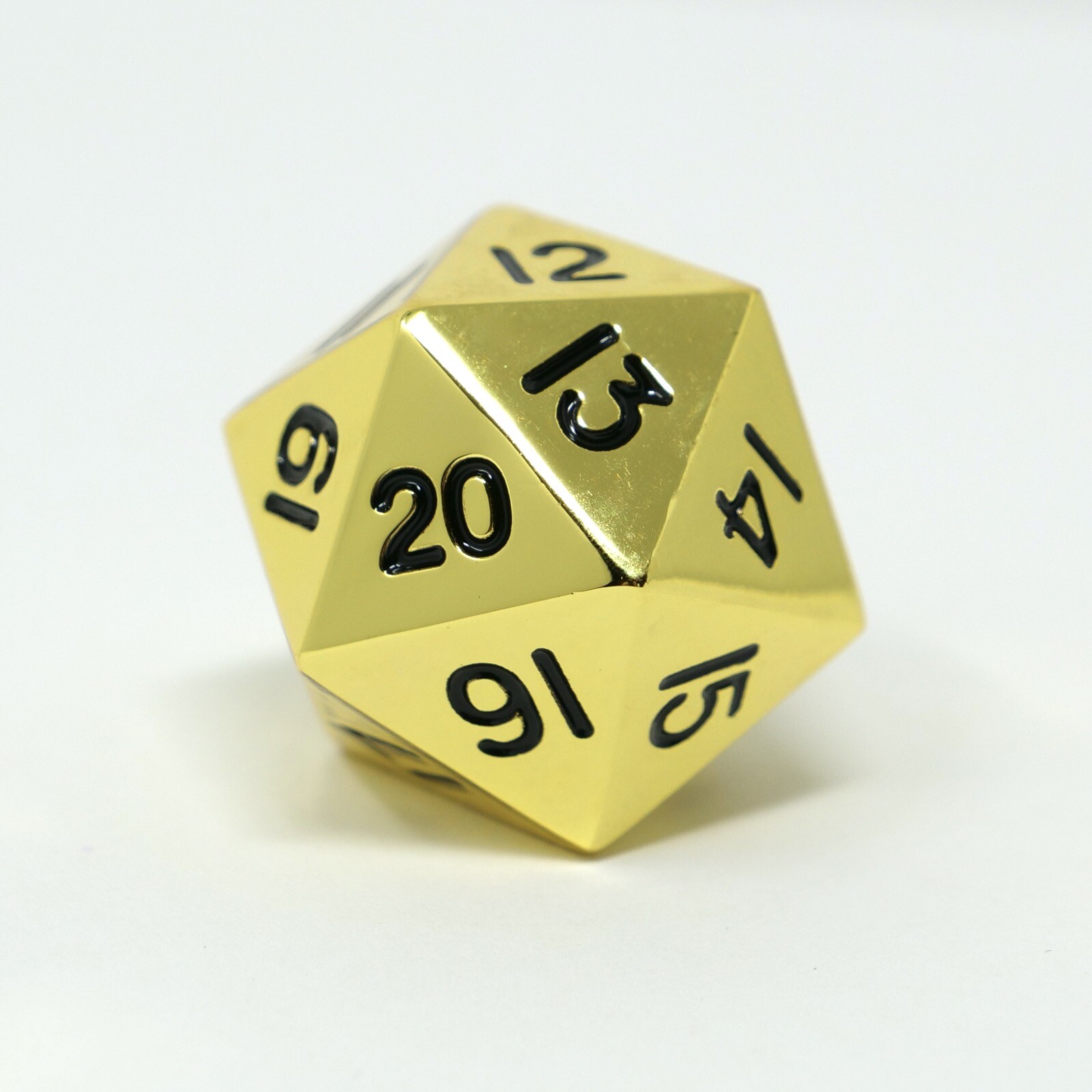 Massive 35mm Solid Metal D20 Spin Down Life Counter Dice Bright Gold ...