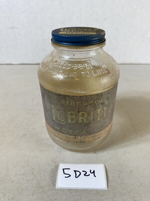 rare Standard Lubrite Motor Oil 2231-1 Antique Medium Jar quart bottle ...
