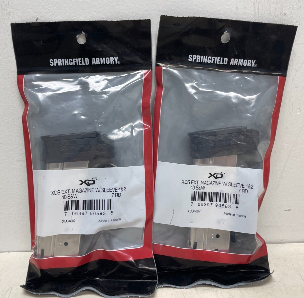 Lot of 2 Springfield Armory XDs .40 S&W 7 Round Magazine Mag - XDS4007 ...