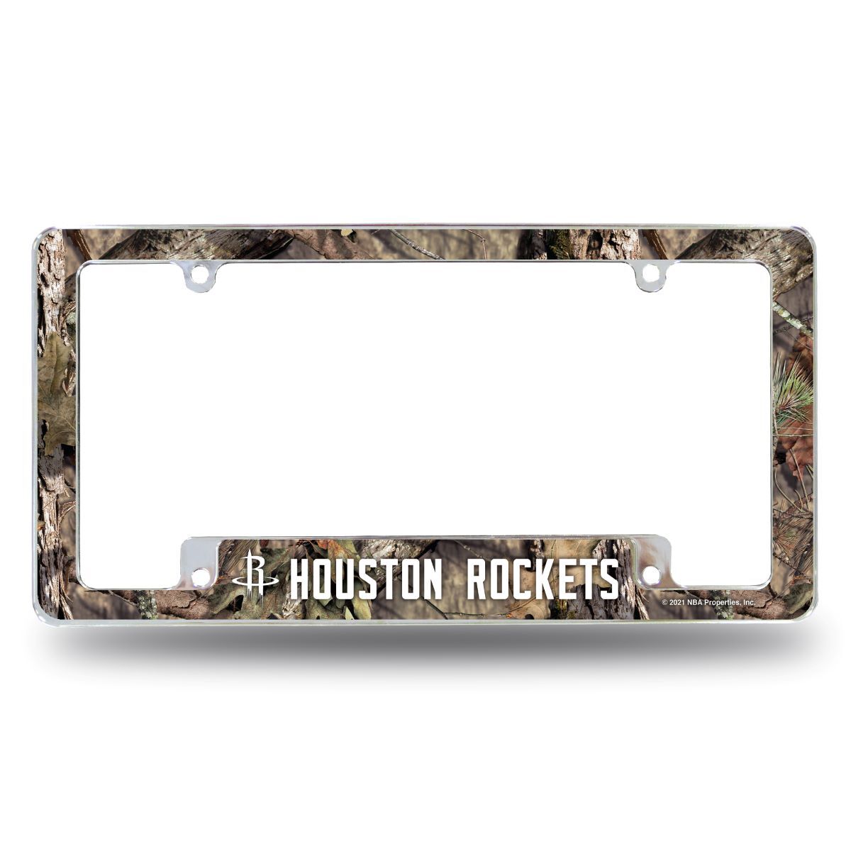 Houston Rockets Chrome Metal License Plate Frame with Bold Mossy Oak ...