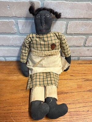 Primitive Black African American Folk Art Rag Doll Handmade Vintage ...