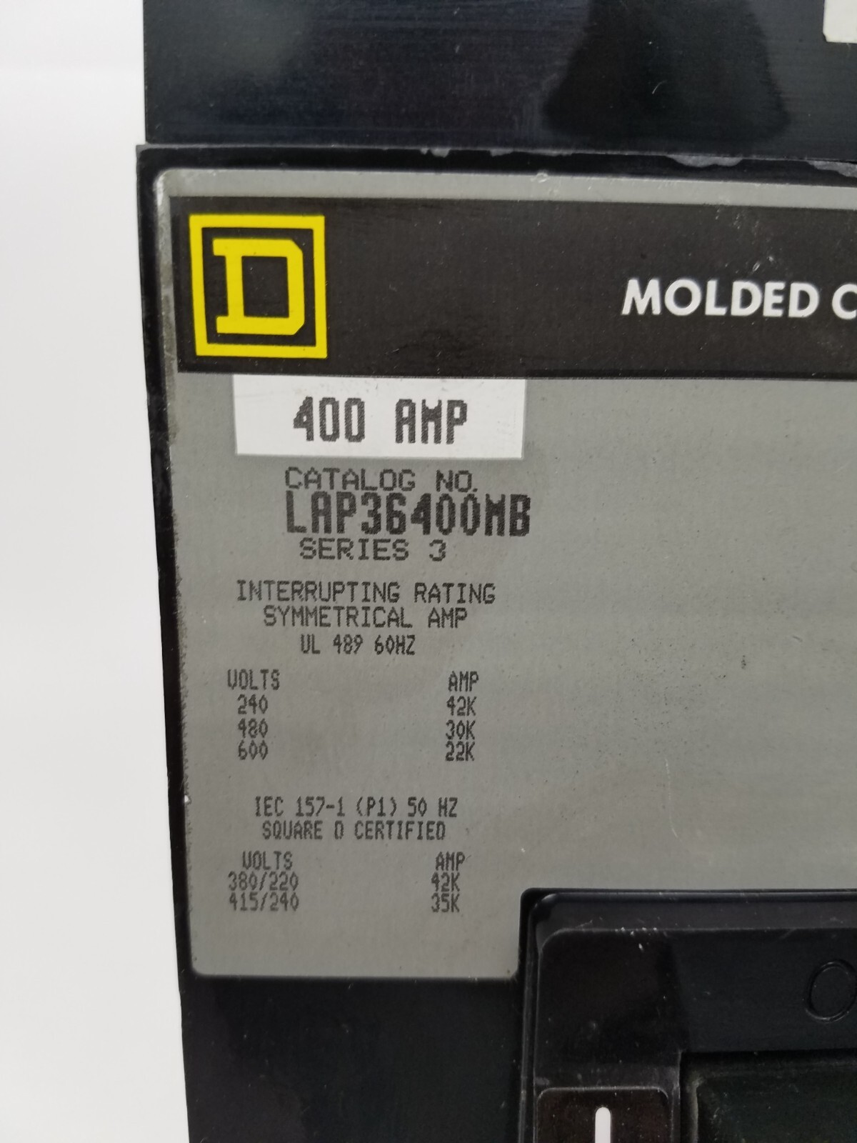 LAP36400MB Square D 400 Amp Circuit Breaker *NEXT DAY OPTION* | eBay