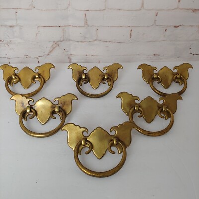 Henredon Folio 11 Elephant Ear Batwing Bail Drawer Pull Brass 1 DRAWER ...