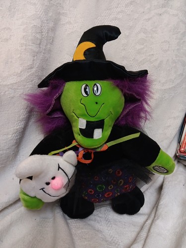 Witch And Ghost Halloween DanDee Plush Sings Haunted House Rock Light ...