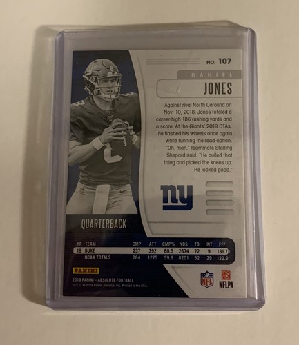2019 Panini Absolute - Rookie Spectrum #107 Daniel Jones /199 (RC) for ...