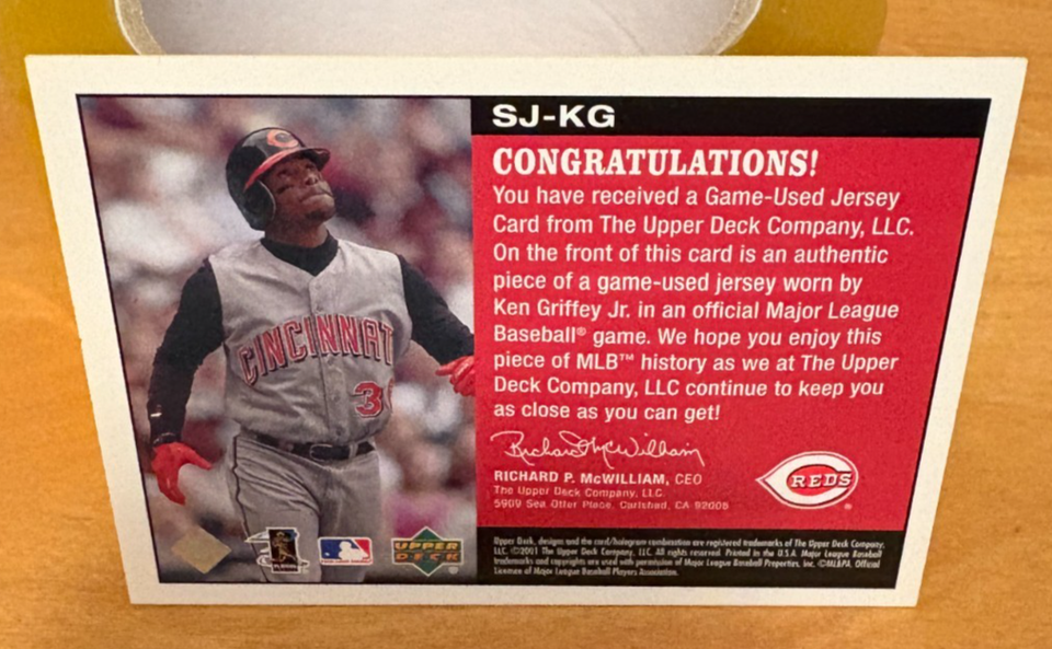 KEN GRIFFEY JR 2001 UPPER DECK ALL-STAR GAME SALUTE GAME-USED JERSEY ...