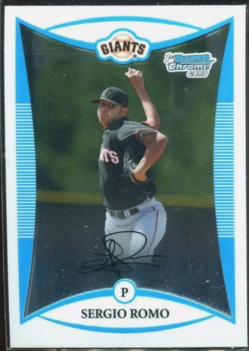 Sergio Romo 2008 Bowman Chrome 1st Rookie Card RC Giants World Series ...