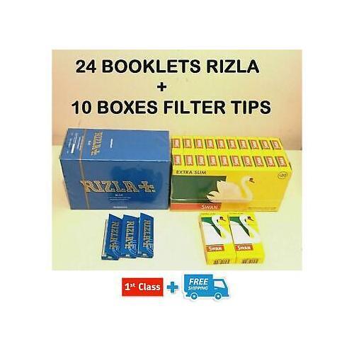 1200 RIZLA BLUE ROLLING PAPERS & 1200 SWAN EXTRA SLIM FILTER TIPS | eBay