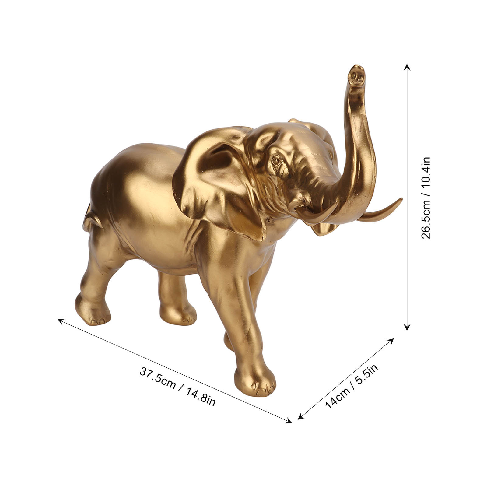 Resin Elephant Ornament Cute Lucky Elephant Figurine For Home ...